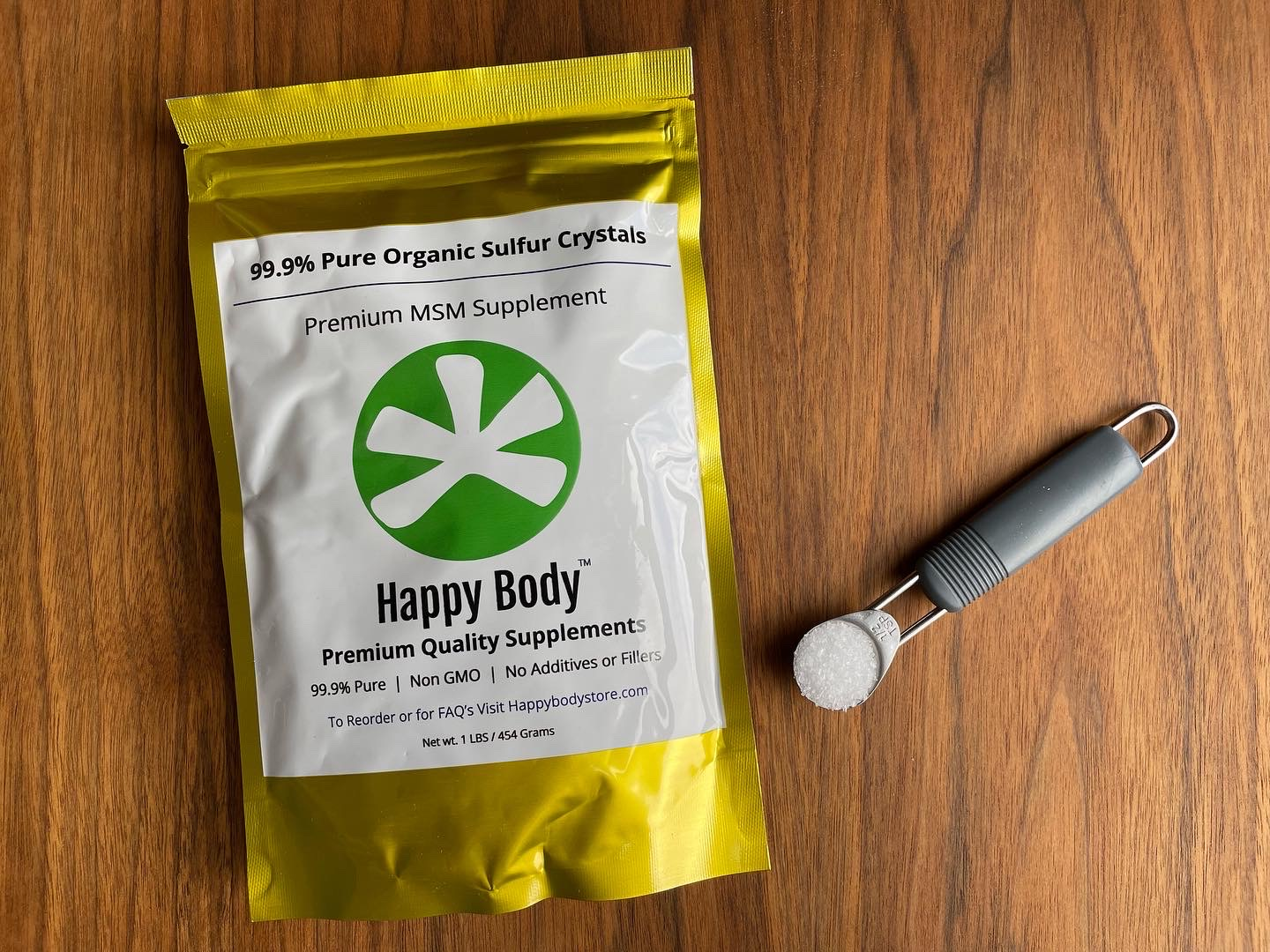 Organic Sulfur Pure, Premium, Additive-Free MSM Crystals By Happy Body ...